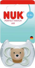 Dudlík NUK Perfect Match Air BEAR 0-6m 1ks box velikost 0-6 m