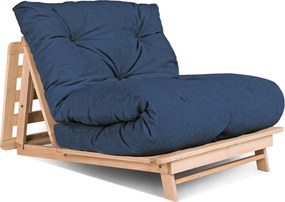 Marior Home Rozkládací futonové křeslo / pohovka Layti - 90 cm / Modrá / Surový buk