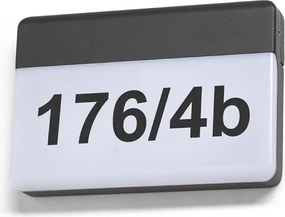 RED R13756 Svítidlo GAVIN nástěnná antracitová mléčný akryl 230V LED 13W IP65 3000K - RED - DESIGN RENDL