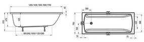 Ravak Classic II Obdélníková vana 150 x 70 cm, bílá CC31000000