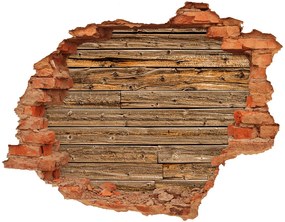 Wallmuralia Fotoobraz díra na stěnu Dřevěná zeď 90x70 cm