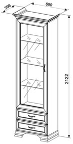 Sconto Vitrína VENEDIG bílá/patina