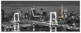 Gario Obraz s hodinami Most Tokyo Bay Rozměry: 100 x 40 cm