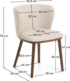 Béžové čalouněné jídelní křeslo Ciselia – Kave Home