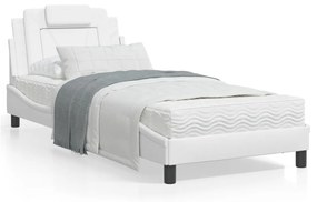 vidaXL Rám postele s čelem bílý 80 x 200 cm umělá kůže