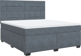 Box spring postel s matrací tmavě šedá 180x200 cm samet 3293279