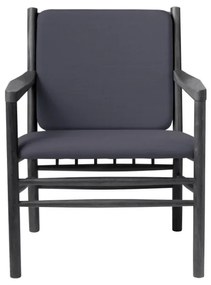 Židle J147 z dubového masivu - textilní potah barva potahu:: tmavě modrá, Barva rámu:: černý dub
