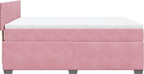 Box spring postel s matrací růžová 160x200 cm samet 3288659