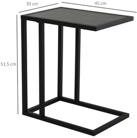 HOMCOM Odkládací stolek, konferenční stolek s mramorovým vzhledem, konferenční stolek s kovovým rámem, do obývacího pokoje, ložnice, 45 x 30 x 51,5 c…