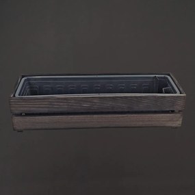 AMADEA Dřevěný obal s truhlíkem mořený, 61,2x19,6x15cm, český výrobek
