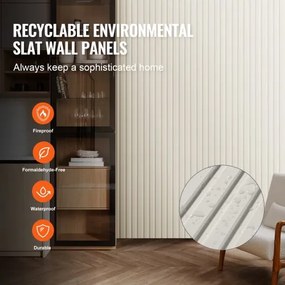dřevěné lamelové akustické panely 8 KS 243,8 × 15,2 cm – Matná bílá