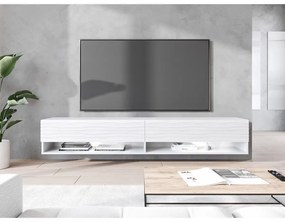 TV stolek/skříňka Adenik 180 MDF, Barva: czarny / czarna fala, Osvětlení: osvětlení LED RGB - barevné