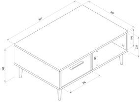 Konferenční stolek MEBAR sapphire/černá