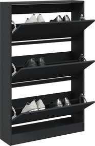 vidaXL Botník 80 x 21 x 125,5 cm kompozitní dřevo [839926] Barva: Černá