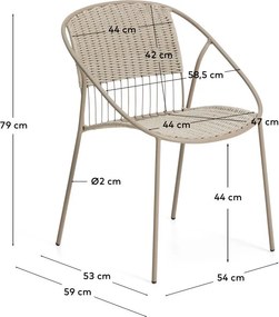 Taupe zahradní židle Atrani – Kave Home