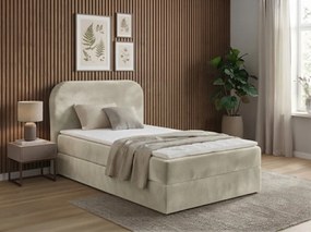 Čalouněná postel boxspring FORENA 90x200 cm krémová Matrace: Matrace Bonell pružinová