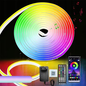 Led pásek Rgb 5 m Ledy Lišta Rgb 24 V Silná Na Dálkové Ovládání Bluetooth Aplikace