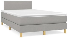 Box spring postel s matrací světle šedá 120x190 cm textil