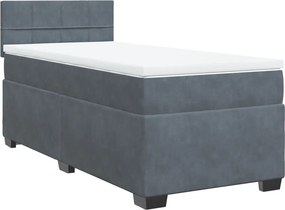 Box spring postel s matrací tmavě šedá 100x200 cm samet 3288535