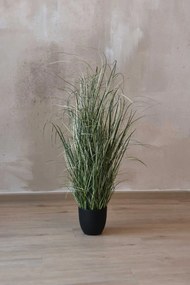 Umělá tráva v černém květináči GREVY, výška 85 cm, plast, zelená