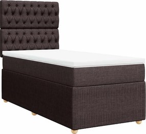 Box spring postel s matrací tmavě hnědá 90x200 cm textil 3291949