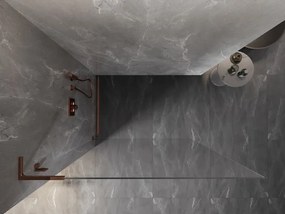 Mexen, Mexen Lunar L sprchová stěna levá 60 x 200 cm, průhledná 8 mm, růžové zlato - 830L-060-000-60-00-L