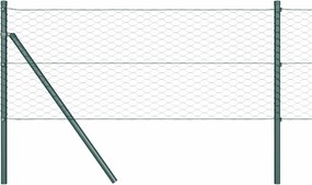Hexagonální kotvení plotu 10 x 0,6 m Ocel potažená PVC Zelená 3352630