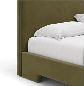 Světle zelená čalouněná dvoulůžková postel s roštem 140x200 cm Eda – Micadoni