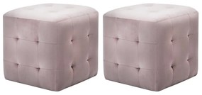 Noční stolky 2 ks růžové 30 x 30 x 30 cm sametová látka 249020