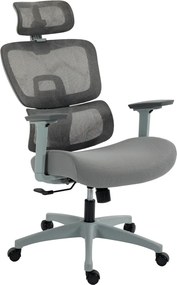 Ergonomická kancelářská židle COSMO - šedá síťovina / nosnost 150 kg