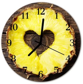 Nástenné skleněné hodiny ananas