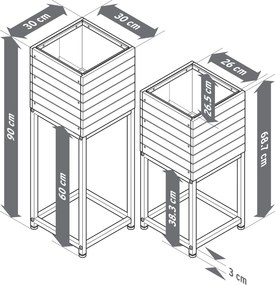 Tchibo - Stojany na květináče »Elin« - barva: černá