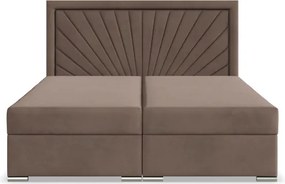 Manželská postel VICENZA Velvet 160×200 cm hnědá