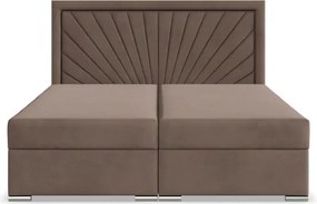 Manželská postel VICENZA Velvet 160×200 cm hnědá