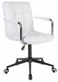 LuxuryForm Židle VERONA na černé  podstavě s kolečky - bílá