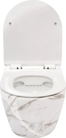 Rea Carlos Slim Lava Shiny, závěsná WC mísa Rimless 49,5x37x35,5 cm, imitace kamene, REA-C0536