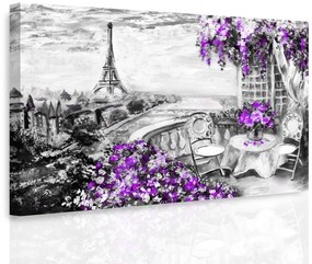 Obraz Paříž malovaná Purple Velikost (šířka x výška): 90x60 cm