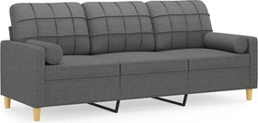 3místná pohovka s polštáři tmavě šedá 180 cm textil 3200791