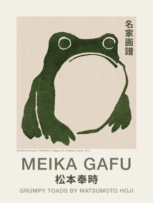 Obrazová reprodukce Grumpy Toad (Frog Print 1 / Japandi) - Matsumoto Hoji, (30 x 40 cm)