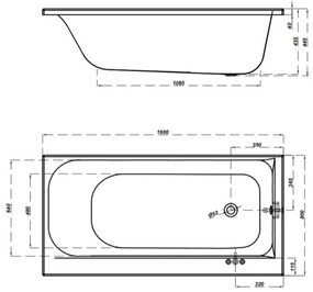Cersanit Smart, akrylátová vana 160x80cm pravá, bílá, S301-118