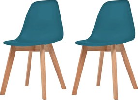 Jídelní židle 2 ks tyrkysové plast 244780