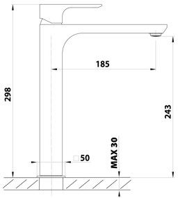 Sapho Sapho, SPY stojánková umyvadlová baterie vysoká bez výpusti, prodloužená hubice, złoty szczotkowany, PY07/19