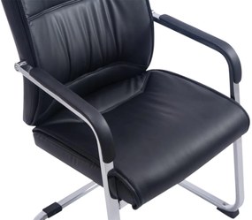 Konzolové kancelářské židle Otley - 2 ks - umělá kůže | černé