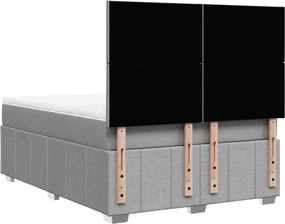 Box spring postel s matrací světle šedá 140 x 190 cm textil 3291656