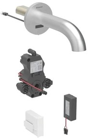Geberit Piave - Elektronický umyvadlový ventil pod omítku, pro studenou vodu, bateriové napájení, easy to clean, kartáčovaná nerez 116.283.SN.1