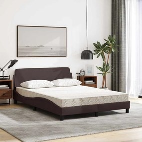 Postel s matrací Dover tmavě hnědá 140 x 200 cm textil 3208407