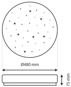 LED Stmívatelné stropní svítidlo LIKA LED/36W/230V 2700-6500K + dálkové ovládání