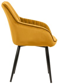Jídelní židle Trin, samet, horčicově žlutá