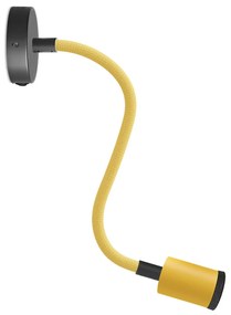 creative cables Fermaluce Flex 30 pastel bodové svítidlo s mini baldachýnem s vypínačem a mini reflektorem GU1d0 Barva: Černo-hořčicově žlutá