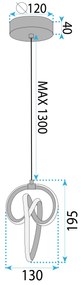 Toolight Toolight, LED závěsné svítidlo, 11W, 3000K, LHJ092-1CP, zlatá lesklá, OSW-60041